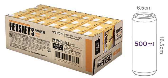 [매일] 허쉬 초콜릿 드링크 바나나 (190mL X 24입) - 마켓컬리